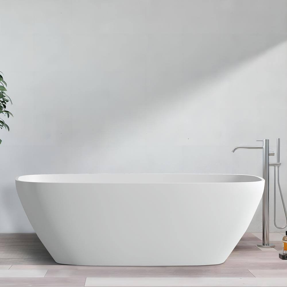 UPIKER Exquisite 67 in. x 30 in. Soaking Matte White Bathtub with ...