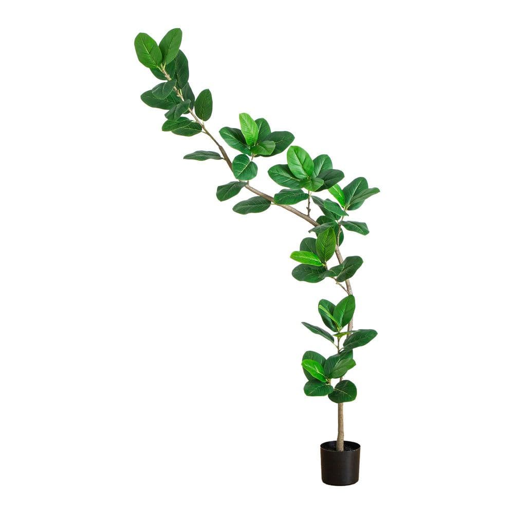 Nearly Natural 7 ft. Artificial Curved Trunk Audrey Ficus Tree T5337 ...