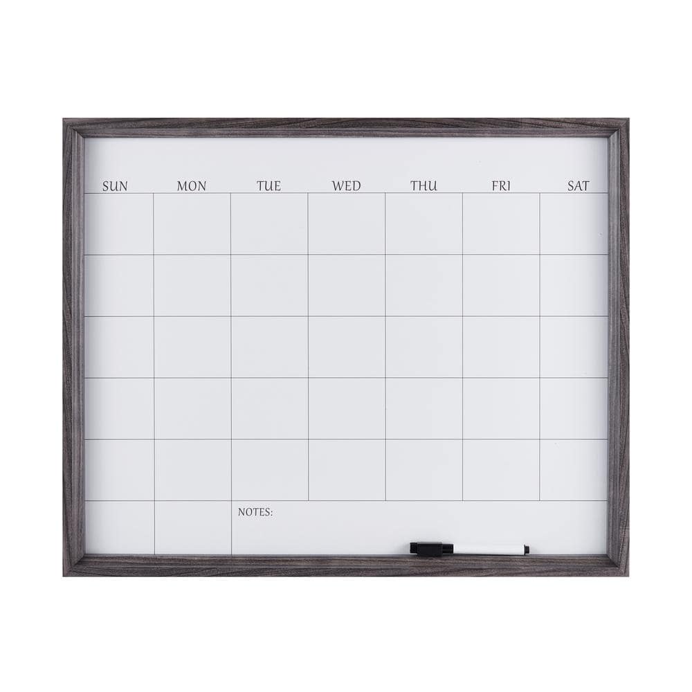 Towle Living 21 x 17 in. Calendar White Board, w/Dry Erase Marker, Gray ...