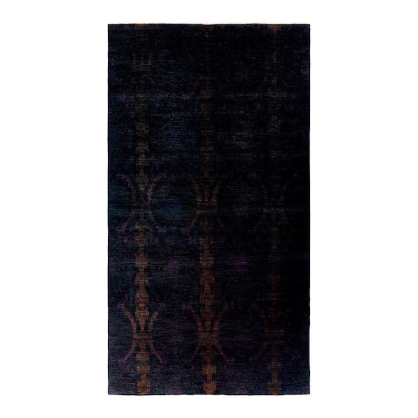 Chloe & Olivia Home Overdyed Black 8 ft. x 14 ft. Solid Wool Indoor Area Rug M1633-228 - The ...