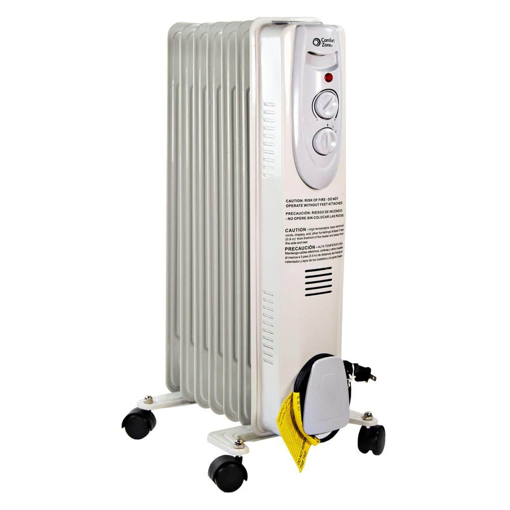 Comfort Zone 1200-Watt Electric Oil-Filled Radiant Portable Heater ...