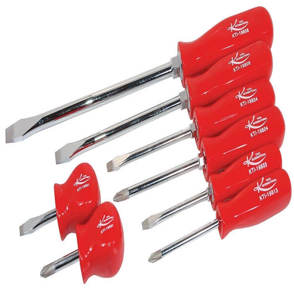 K Tool International Phillips and Slotted Screwdriver Set, (8-Piece ...