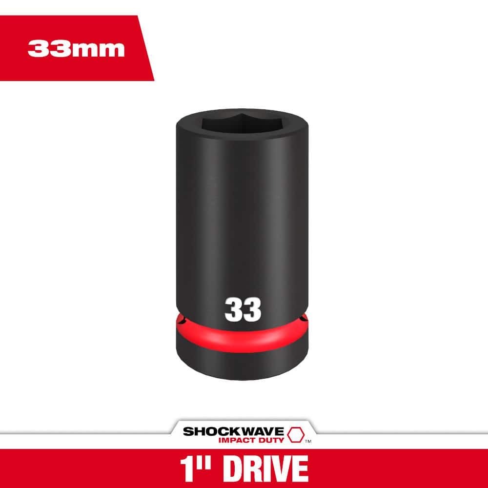 Milwaukee SHOCKWAVE Impact Duty 1 in. Drive 33mm Deep 6 Point Socket 49 ...