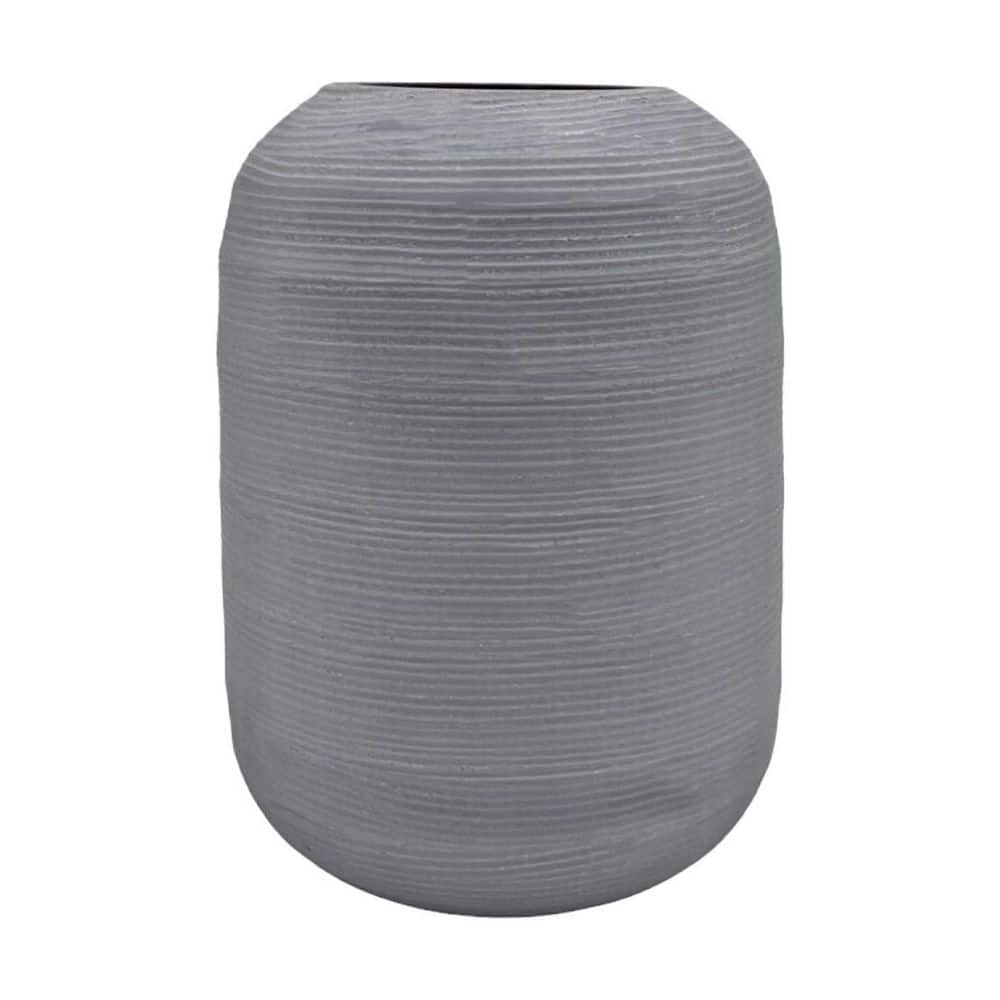 castellousa 6 in. Decorative Gray Ribbed Pot Vase CB-DU8-VS-5.5-GRY ...