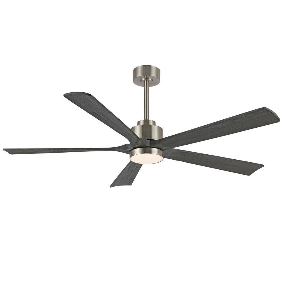 WINGBO 60 in. LED Indoor Nickel Ceiling Fan with Remote WBCF-BS91-NW ...