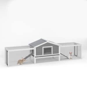 Large three box rabbit cage, for Indoor and Outdoor Use in Gray GRI01 ...