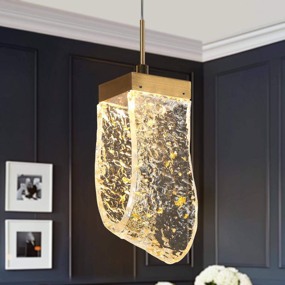LNC Aeyilana 6-Watt 1-Light Plating Brass Integrated LED Mini Pendant ...
