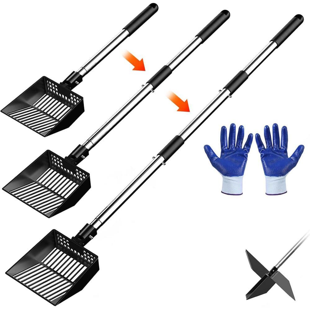 KIWDZFU Metal Chicken Poop Scooper Heavy Duty Sifting Shovel Adjustable ...