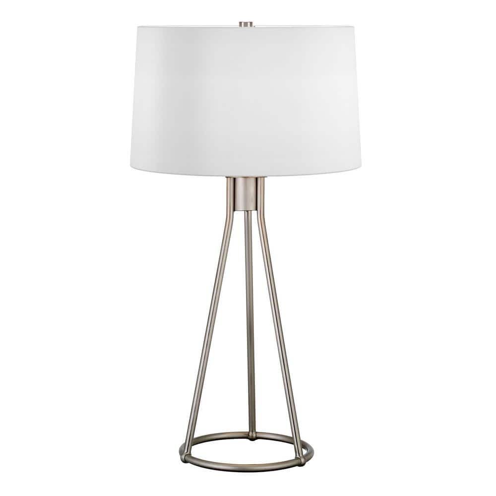 HomeRoots 28 in. White Modern Integrated LED Tripod Table Lamp with ...