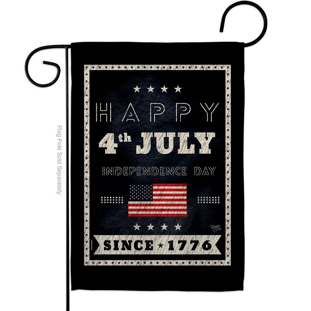 Breeze Decor 13 in. x 18.5 in. Happy 4th July Garden Flag Double-Sided ...