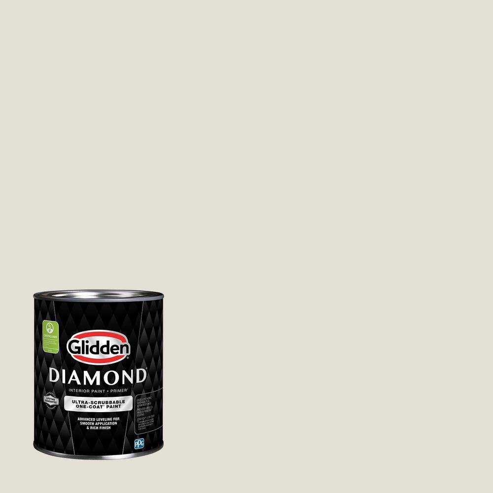 Glidden Diamond 1 qt. PPG1022-1 Hourglass Satin Interior Paint with ...