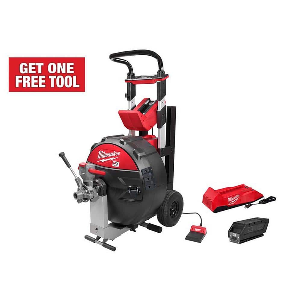 Milwaukee MX FUEL Lithium-Ion Cordless Sewer Drum Machine with Battery ...