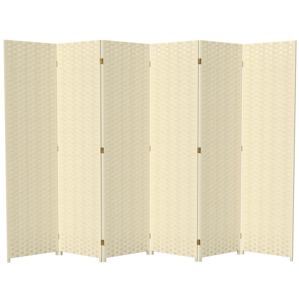 RED LANTERN 6 ft. Cream 6-Panel Room Divider SSFIBER-6P-CRM - The Home ...