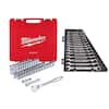 Milwaukee 1/2 in. Drive SAE/Metric Ratchet and Socket Mechanics Tool Set W/ Metric Combination ...
