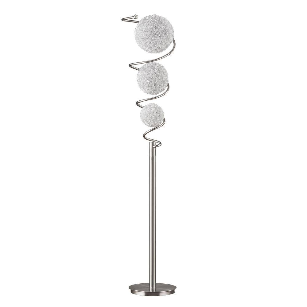 EVERGLADE HOME Brighton 65 in. Satin Nickel Floor Lamp with Wire Wrap ...