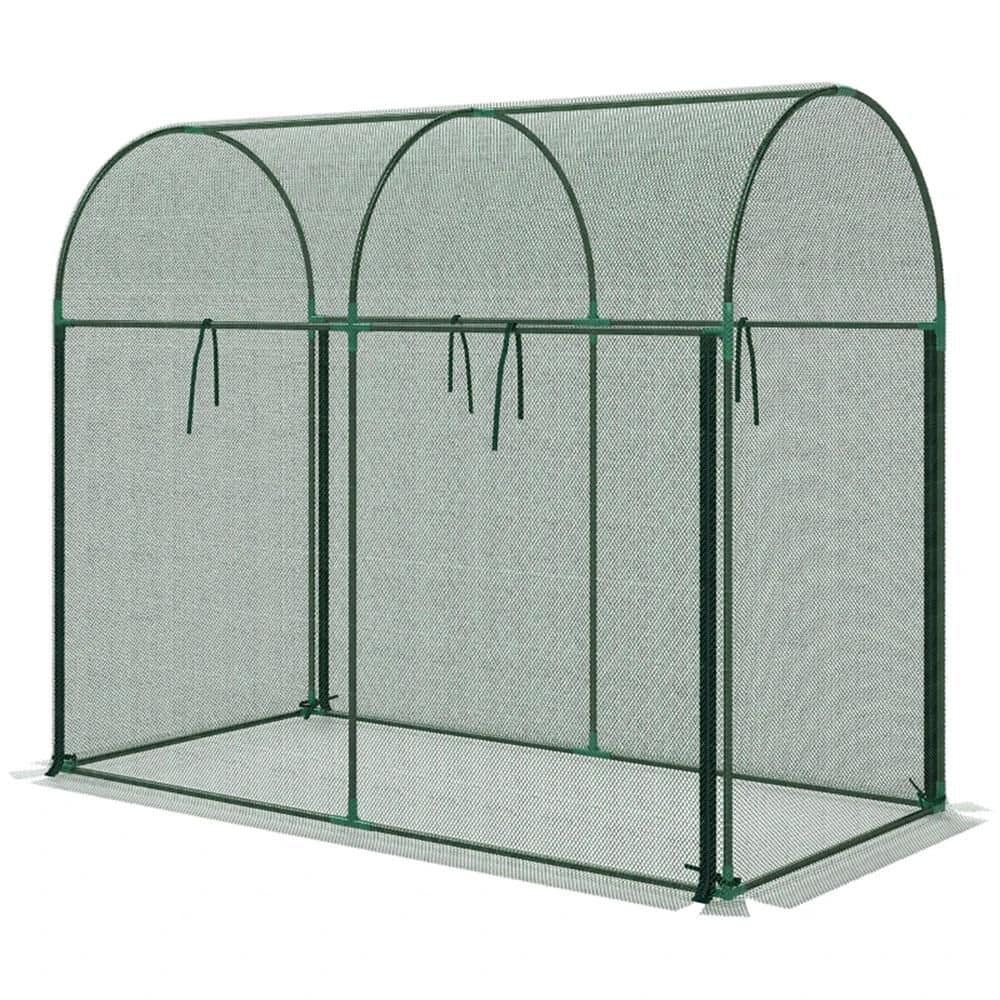 7 ft. x 3 ft. Green HDPE & Steel Spacious Plant Protection Grow Tent ...