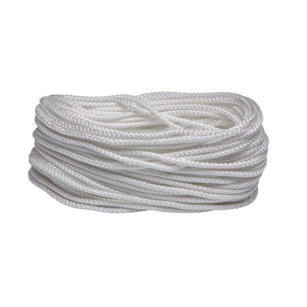Everbilt 3/16 in. x 100 ft. White Braided Nylon and Polypropylene Rope ...