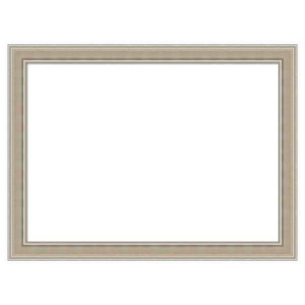 Amanti Art Mezzo Silver 32 in. x 24 in. Wood Framed Dry Erase Magnetic ...