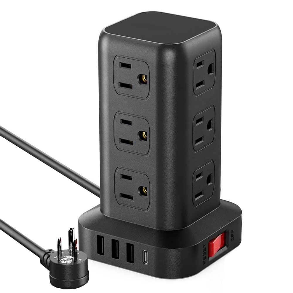 OBJLGEV Extension Cord with Multiple Outlets Surge Protector Power ...