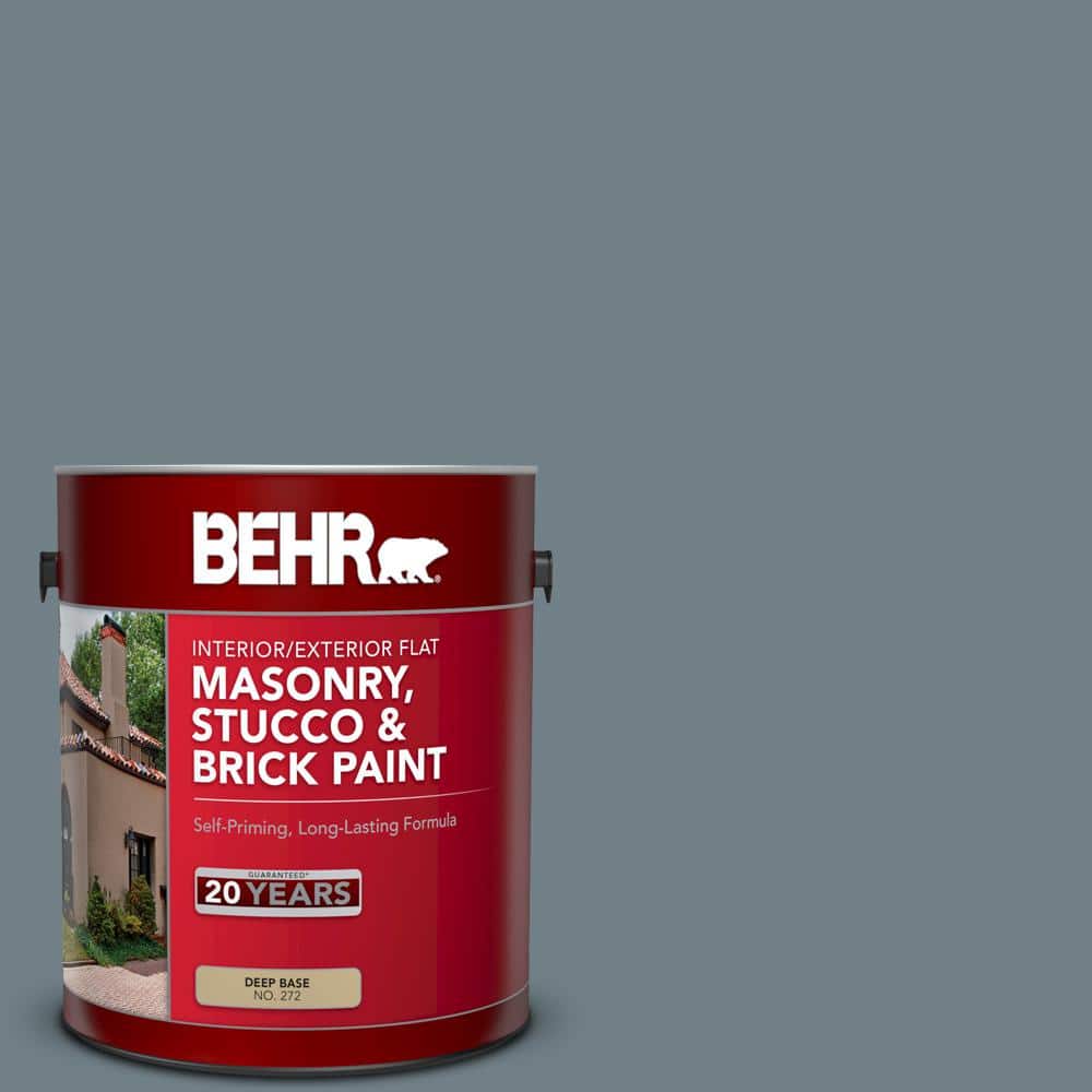 BEHR 1 gal. #BXC-48 Courtyard Blue Flat Interior/Exterior Masonry ...