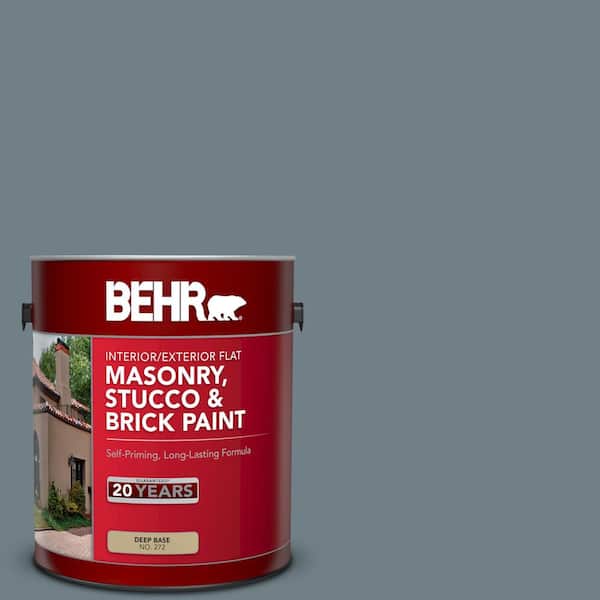BEHR 1 gal. #BXC-48 Courtyard Blue Flat Interior/Exterior Masonry ...