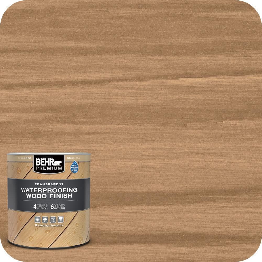 BEHR PREMIUM 1 qt. Clear Transparent Waterproofing Exterior Wood Finish ...