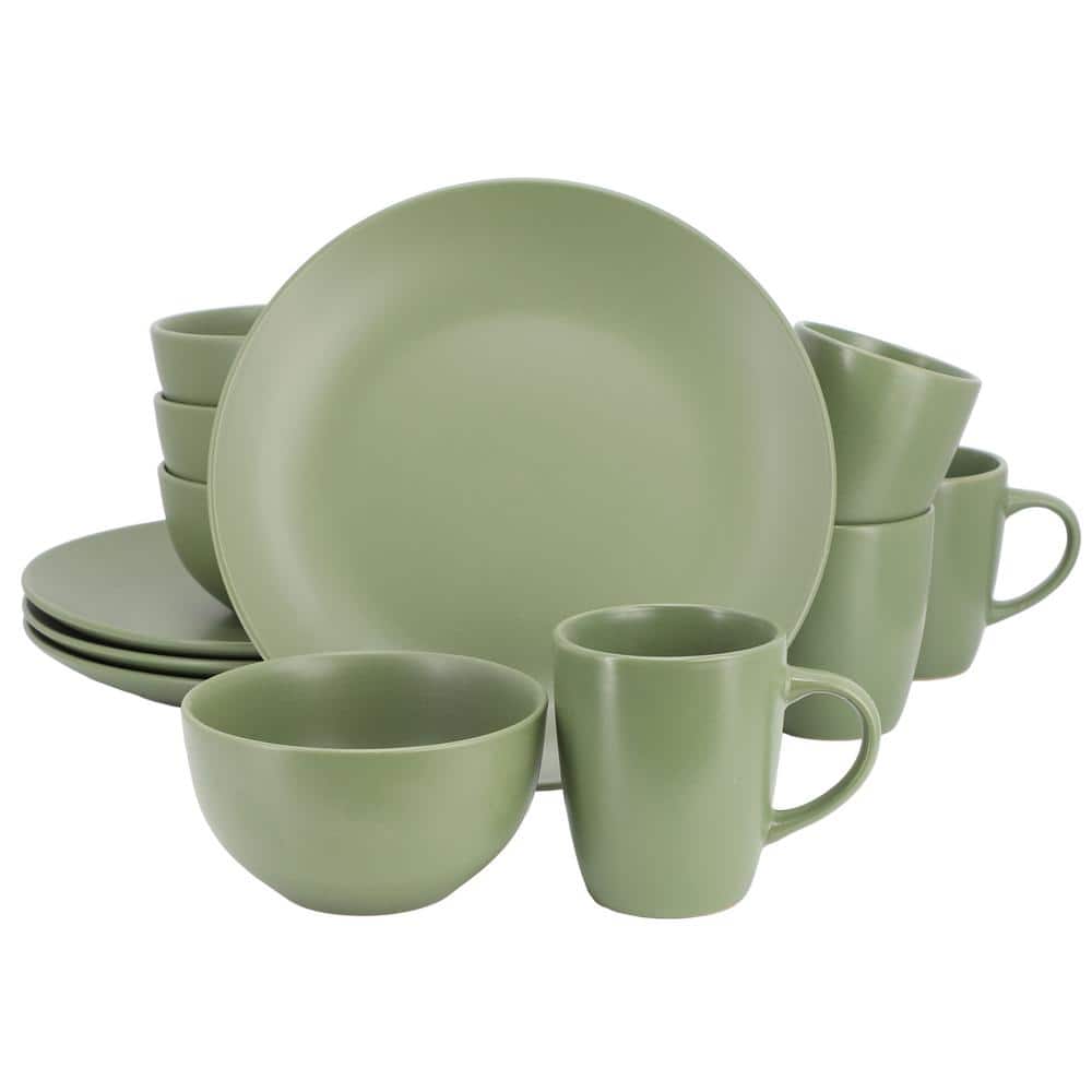 Gibson Home Everyday Plus 12-Piece Round Stoneware Dinnerware Set in ...