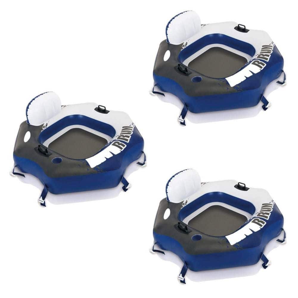 Intex River Run 1-Person Inflatable Connecting Floating Lounge Tube (3 ...