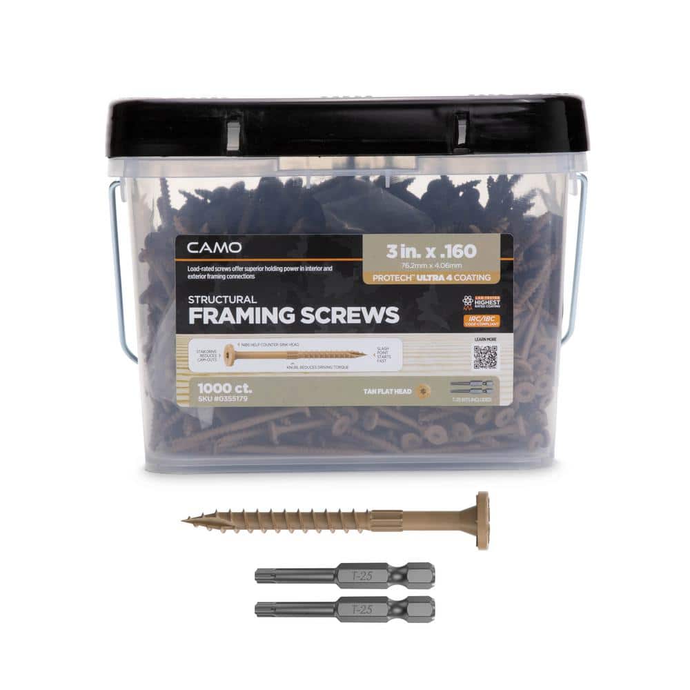 CAMO 0.16 in. x 3 in. Star Drive Flat Head Framing Structural Wood ...
