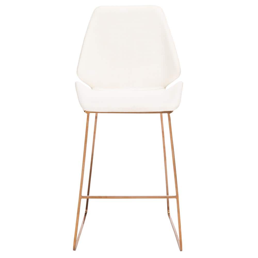 SAFAVIEH Masami 26 in. White/Gold Metal Counter Stool BST3006C - The ...