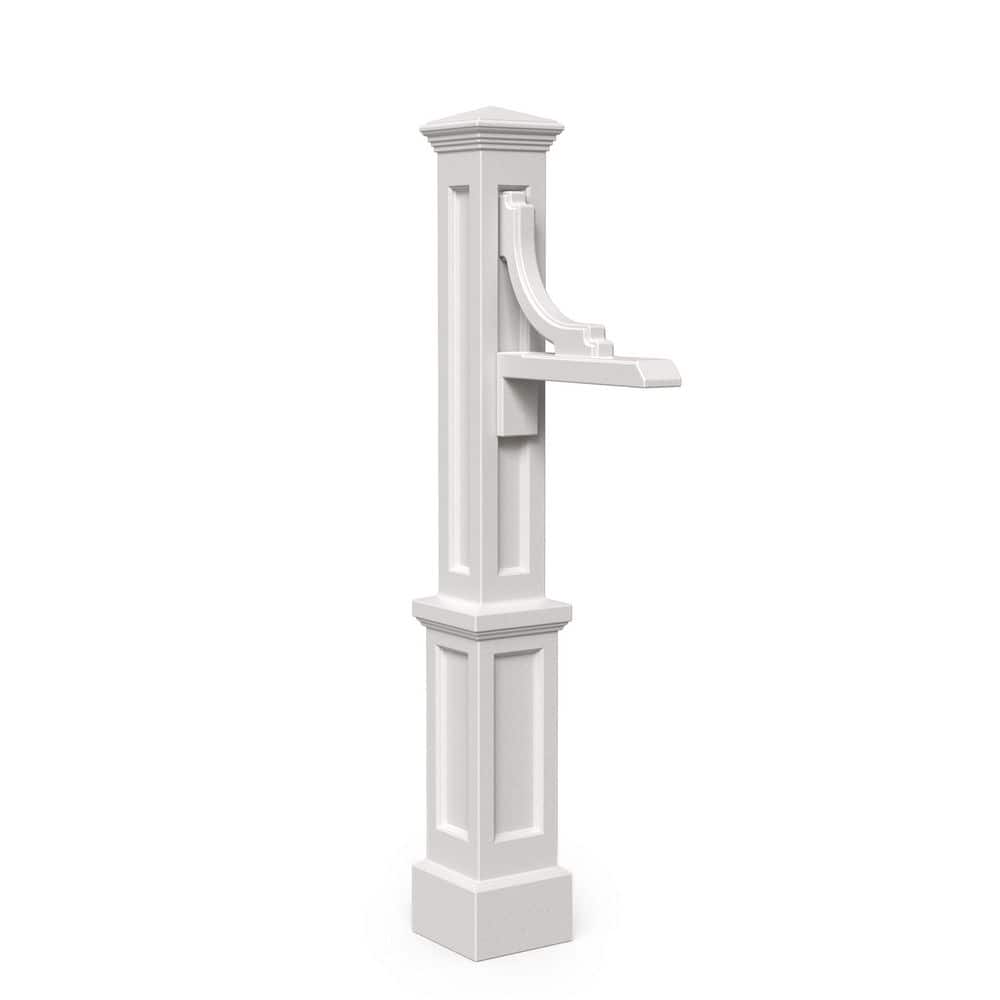 Mayne Woodhaven 56 in. Tall White Polyethylene Address Sign Post 5812-W ...