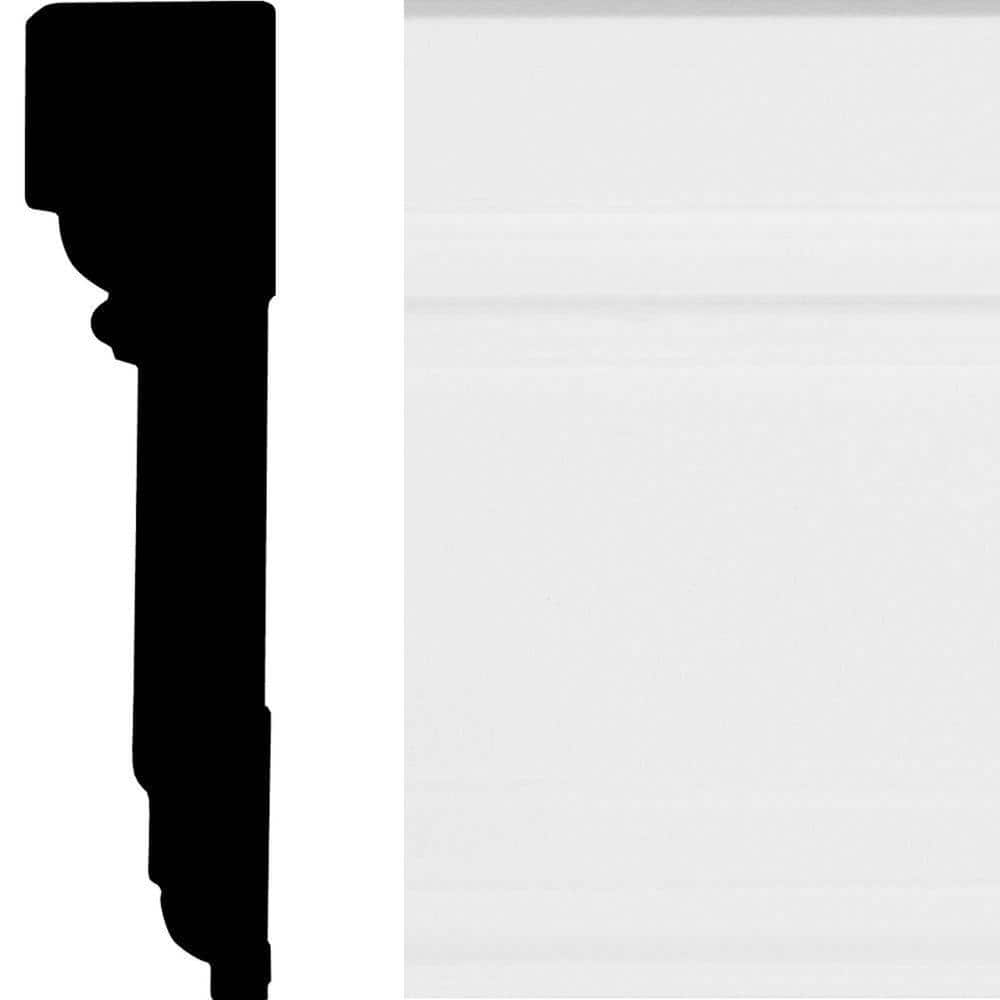 HOUSE OF FARA 7/8 in. x 4-1/8 in. x 8 ft. Primed White MDF Victorian ...