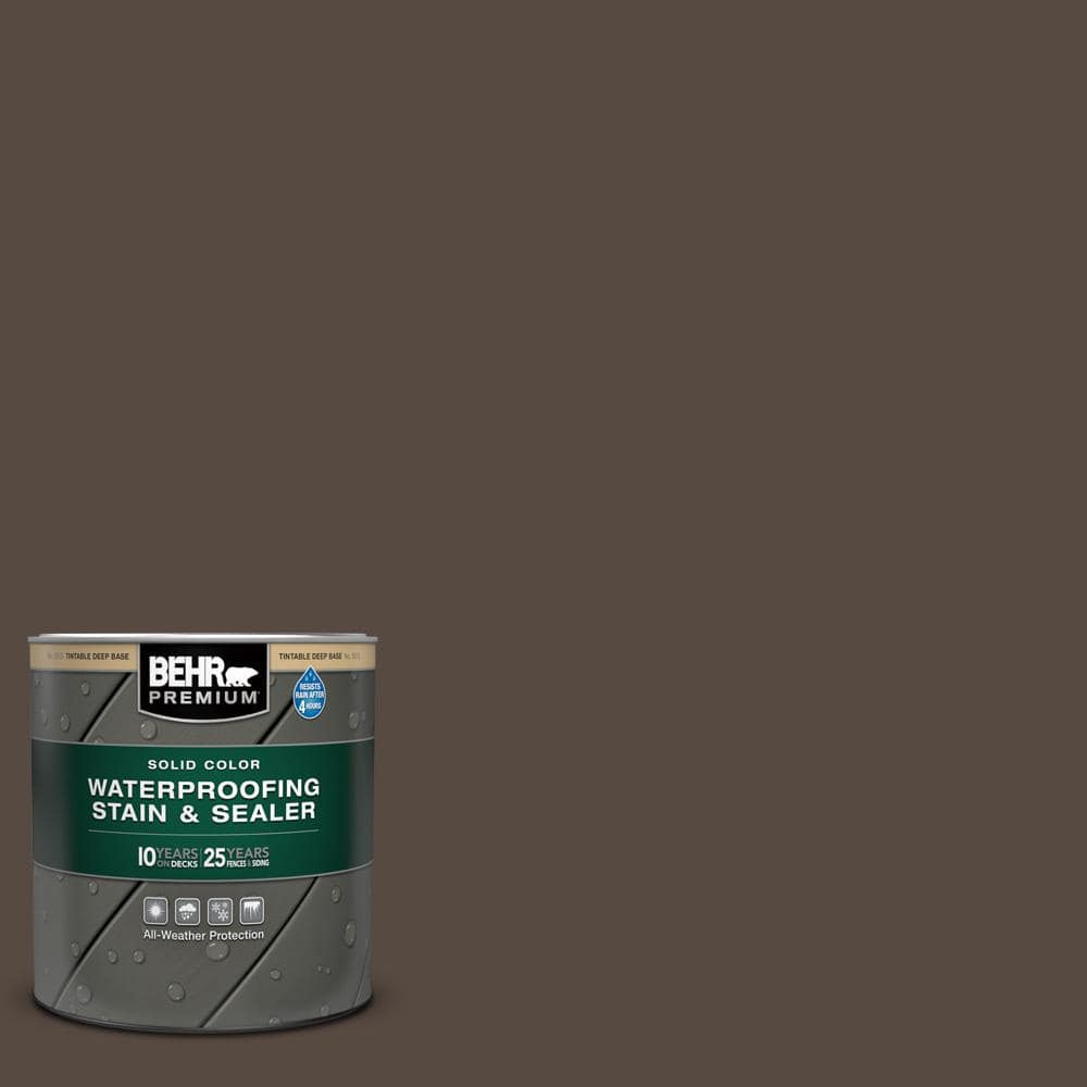 BEHR PREMIUM 1 qt. #PPU5-19 Dark Truffle Solid Color Waterproofing ...
