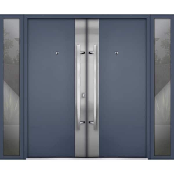 VDOMDOORS 6683 68 in. x 80 in. Left-hand/Inswing 2 Sidelights Natural ...