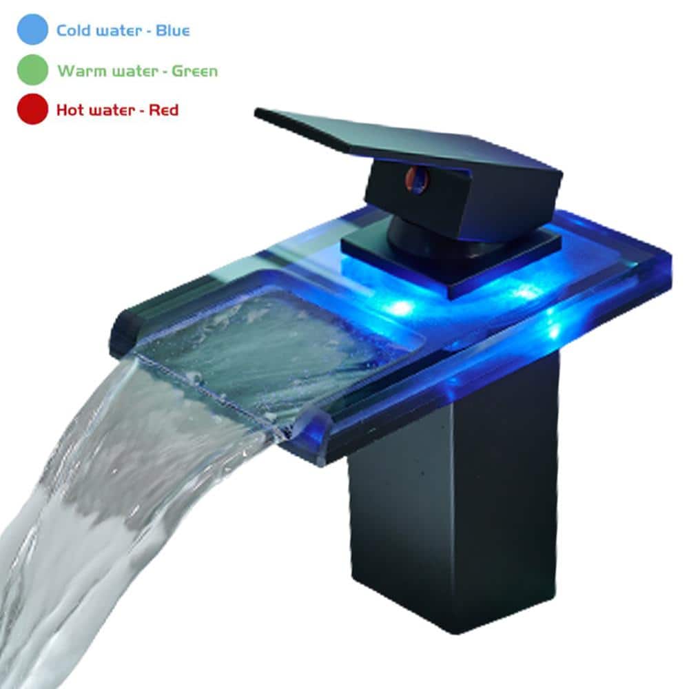 UKISHIRO Pearl Modern One Handle Single Hole 3.5 GPM Waterfall Bathroom ...