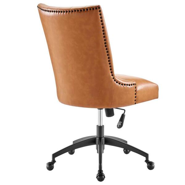 MODWAY Empower Tufted Tan Faux Leather Seat Office Chair MODWAY Empower Tufted Tan Faux Leather Seat Office Chair