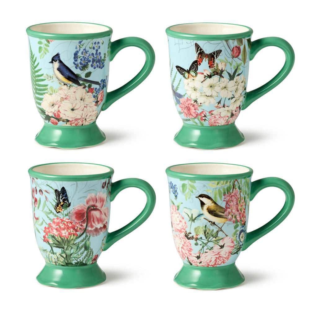 Certified International Flora 18 fl. Oz. Multi-Colored Ceramic Mugs ...