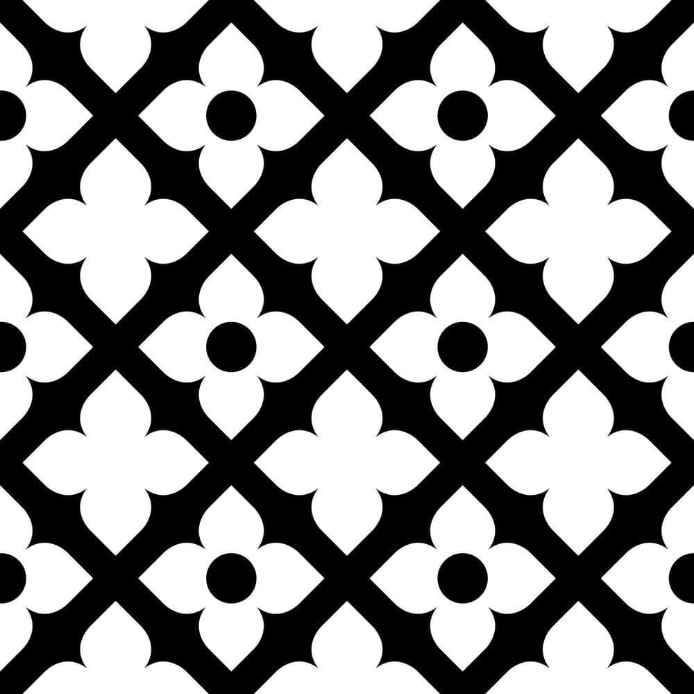 MI ALMA Black B6 8 in. x 8 in. Vinyl Peel and Stick Tile (24 Tiles, 10. ...