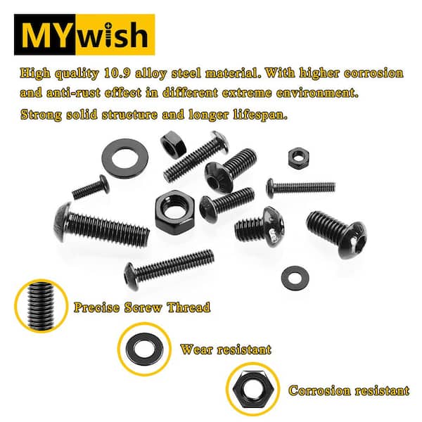 MYWISH 900-Piece Metric Screw Assortment Kit, M3 M4 M5 M6 Bolts Nuts ...