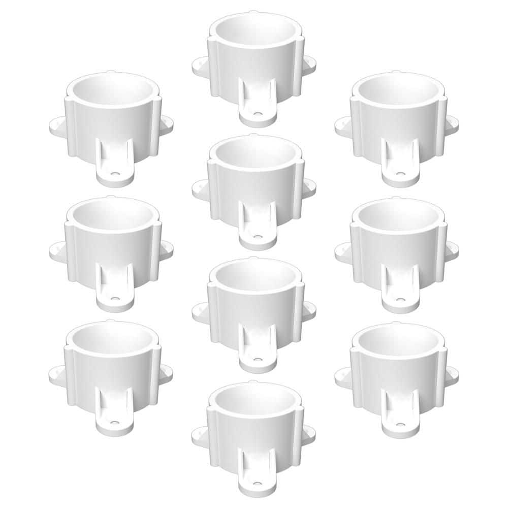 Formufit 1-1/2 in. Furniture Grade PVC Table Screw Cap in White (10 ...