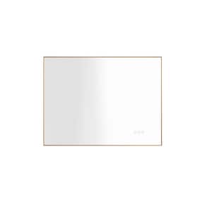 FUNKOL 42 in. H x 24 in. W Framed Rectangular LED Bathroom Wall Mount ...