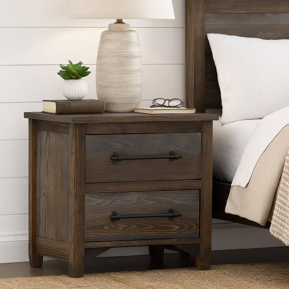 Benjara Tinaa Brown and Multicolor and Gray and Black 2-Drawer 16.25 in ...