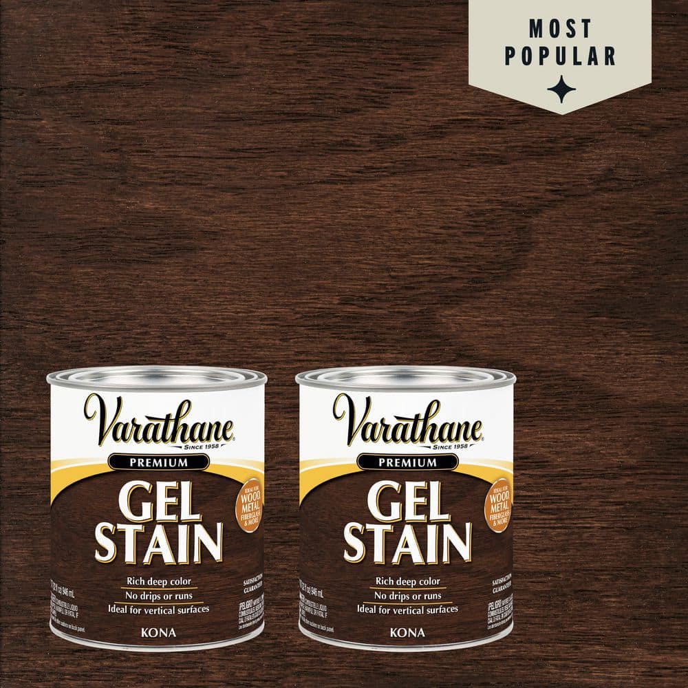 Varathane 1 Quart Kona Semi-Transparent Interior Wood Gel Stain (2-Pack ...