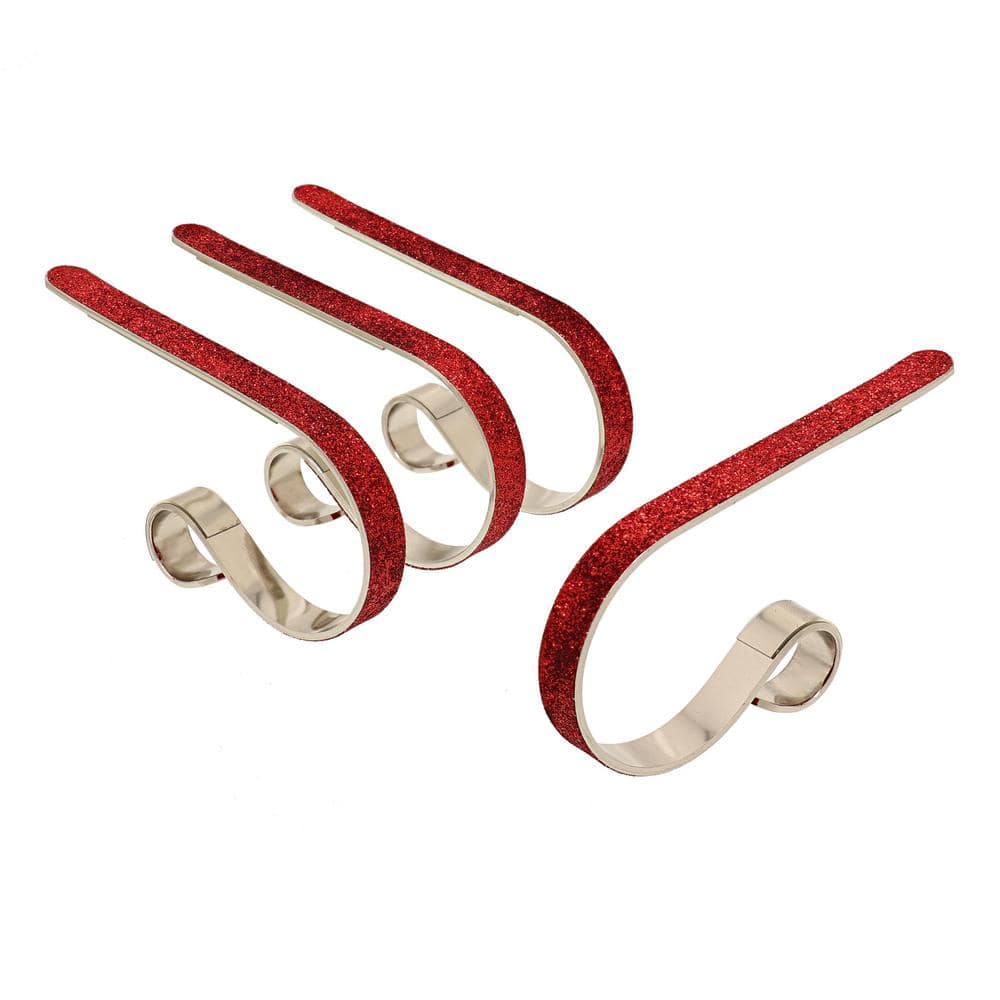 Original MantleClip 2.5 in. Steel Red Glitter MantleClip Stocking ...