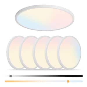 GCGAFUL 16 in. Round Modern White Integrated LED Flush Mount Ceiling ...