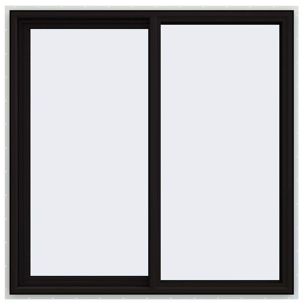 JELD-WEN 48 in. x 48 in. V-4500 Series Black Exterior/White Interior ...
