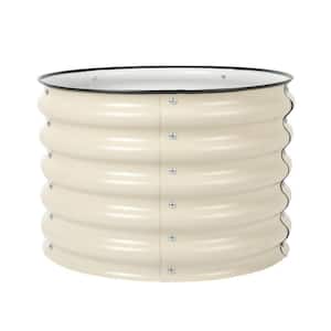 Aoodor Silver Metal Round Raised Garden Bed Modular Planter Box (42 in ...