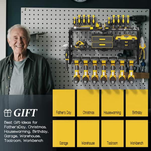 Angel Sar 180 lb. 3-Tier Tool Storage Rack with 7 Slots, Power Tool ...