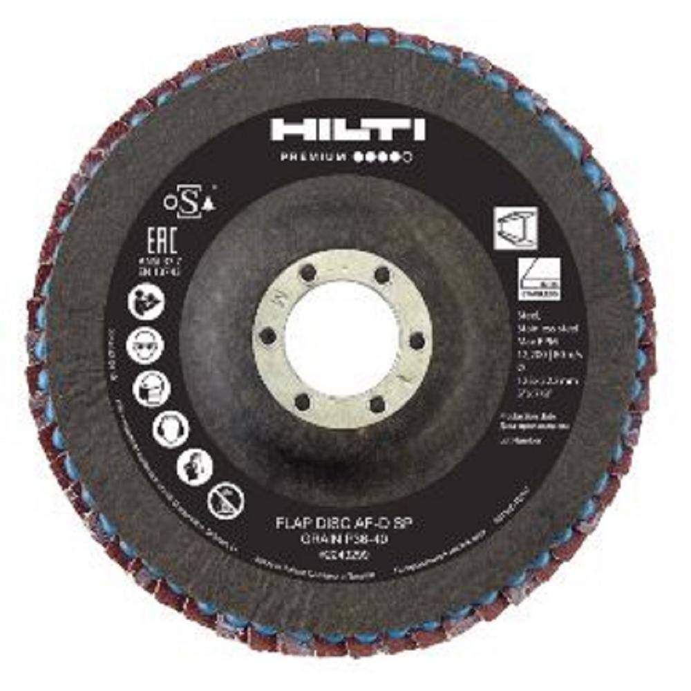 Hilti 4-1/2 in. x 7/8 in. 120-Grit Type 27 Flap Disc SP Premium Pack ...