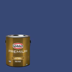 Glidden Premium 1 gal. PPG1166-7 Daring Indigo Flat Interior Latex ...